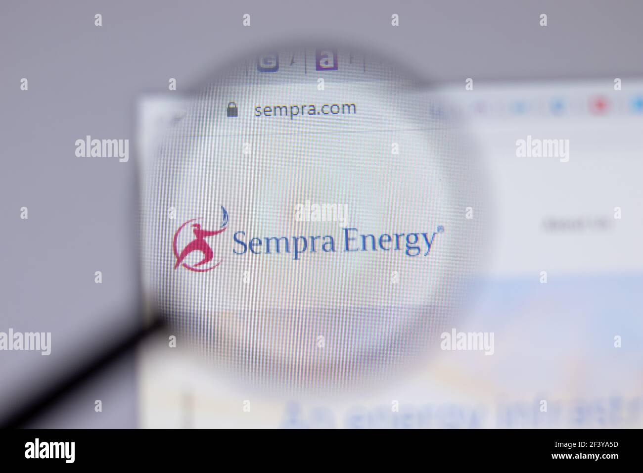 New York, USA - 18 March 2021: Sempra Energy company logo icon on ...