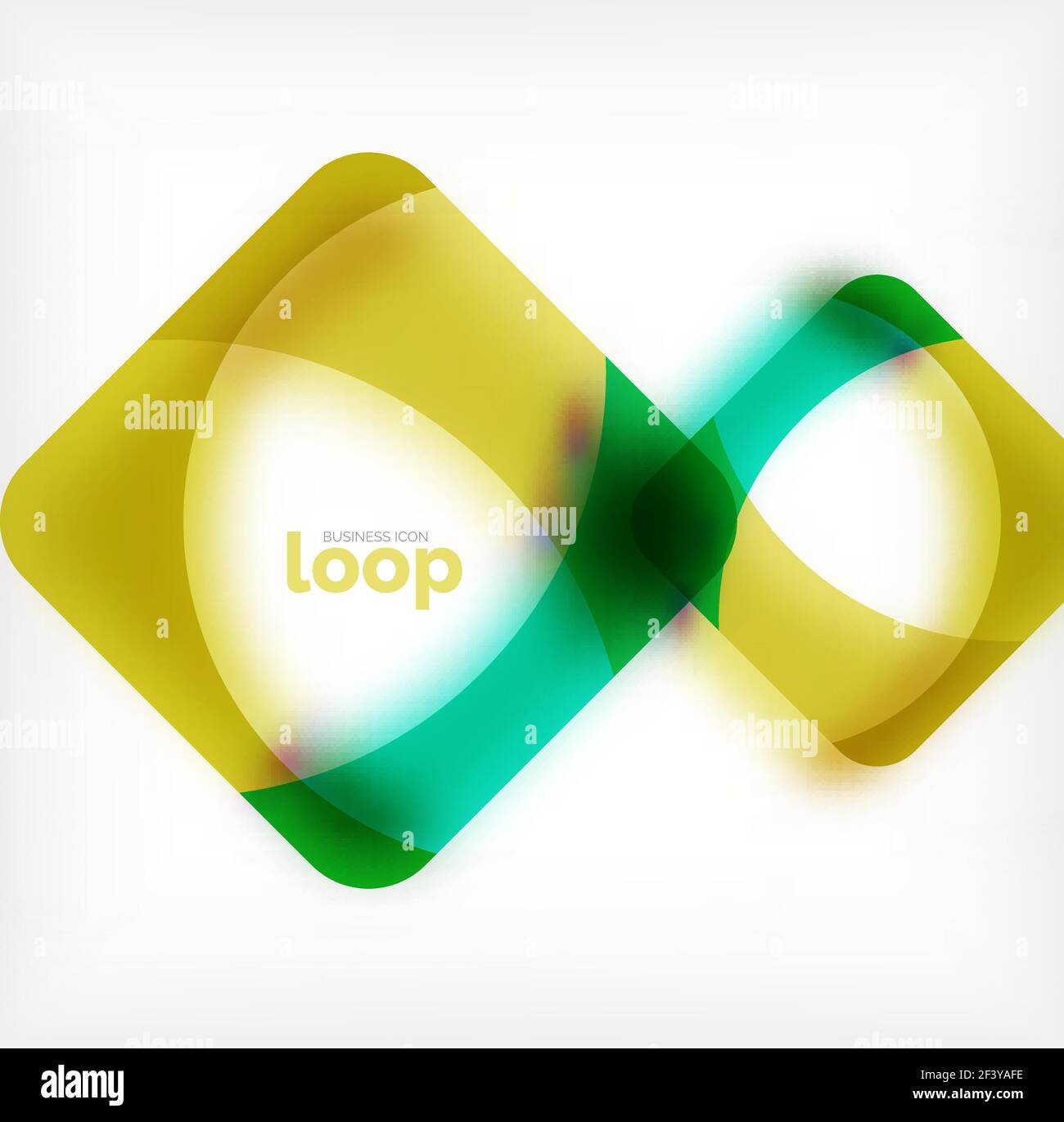 Vector square loop business symbol, geometric icon created of waves ...