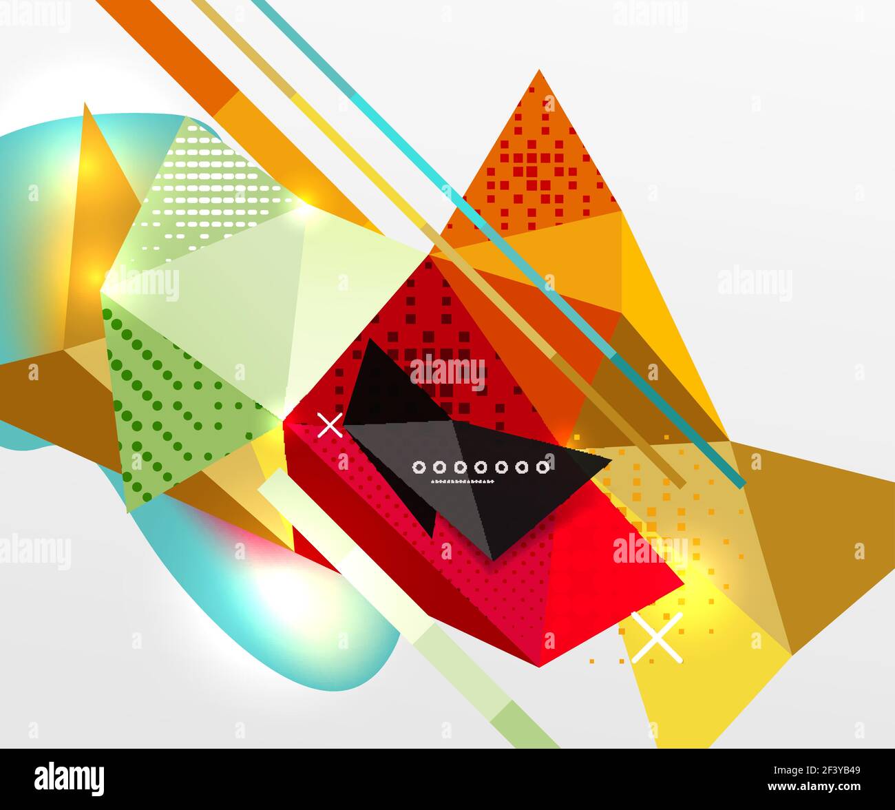 Abstract geometric background, polygonal triangle elements, lines and ...