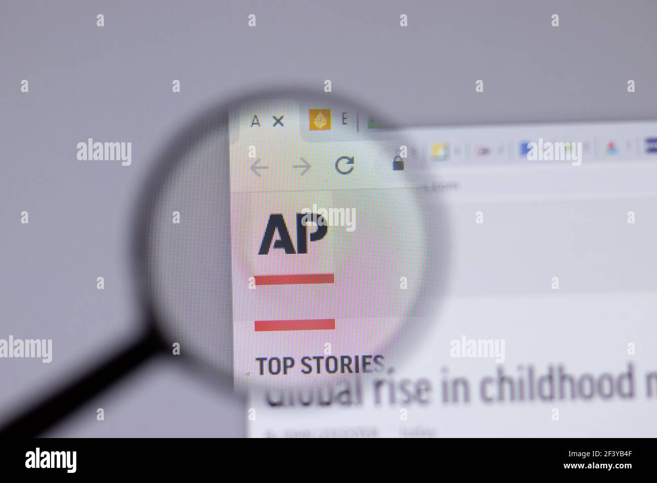 New York, USA - 18 March 2021: Associated Press AP company logo icon on ...