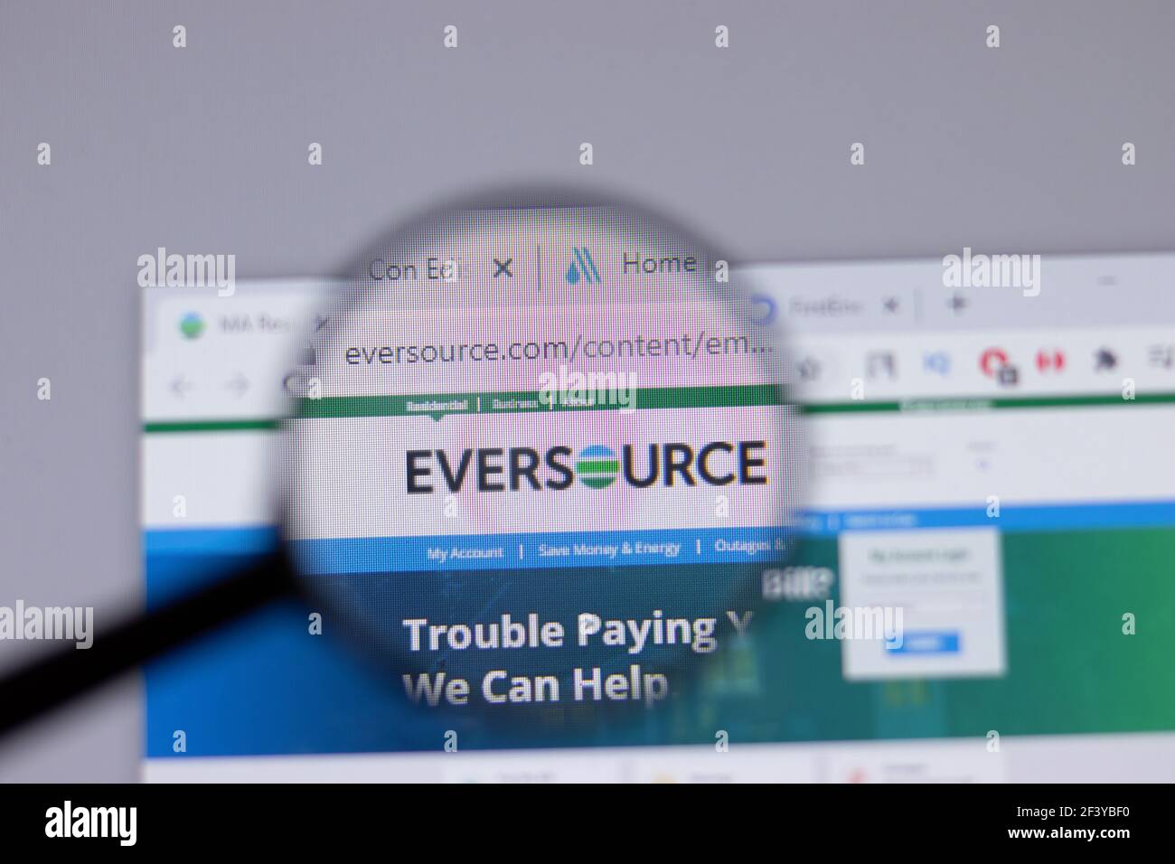 New York, USA - 18 March 2021: Eversource Energy company logo icon on ...