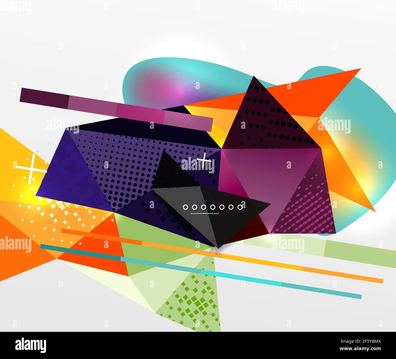 Abstract geometric background, polygonal triangle elements, lines and ...