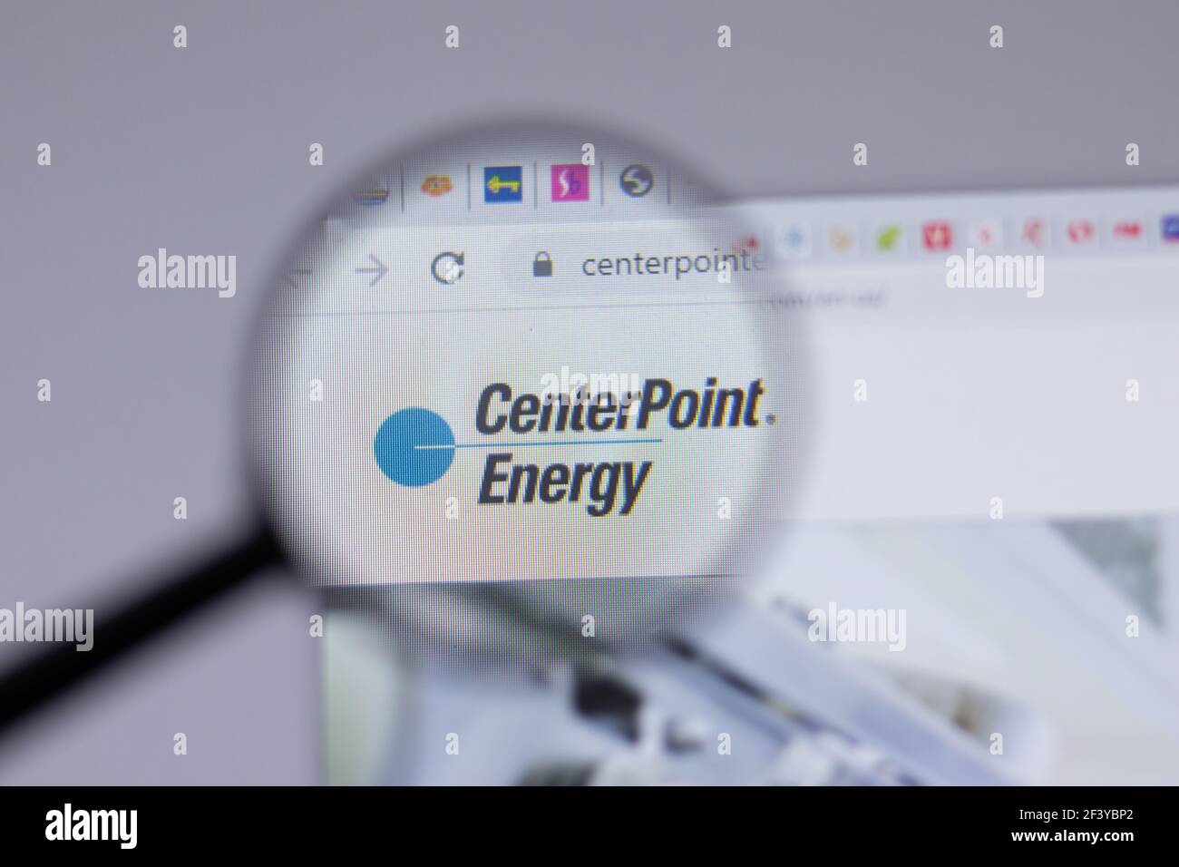 New York, USA - 18 March 2021: CenterPoint Energy company logo icon on ...