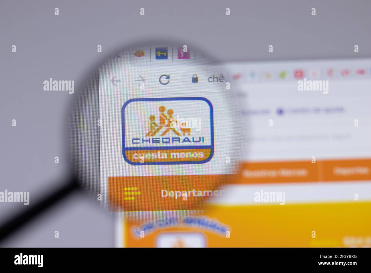 New York, USA - 18 March 2021: Chedraui company logo icon on website ...