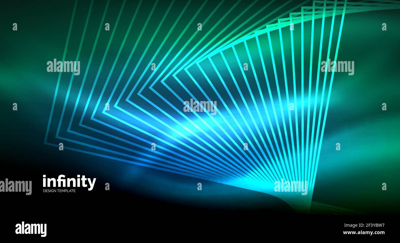 Shiny straight lines on dark background, techno digital modern template ...