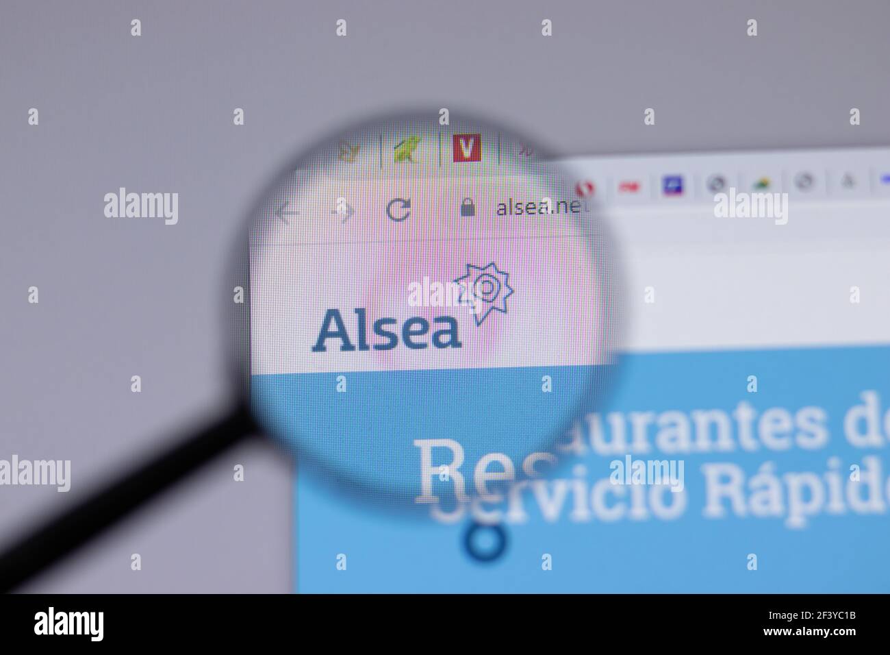 New York, USA - 18 March 2021: Alsea company logo icon on website ...