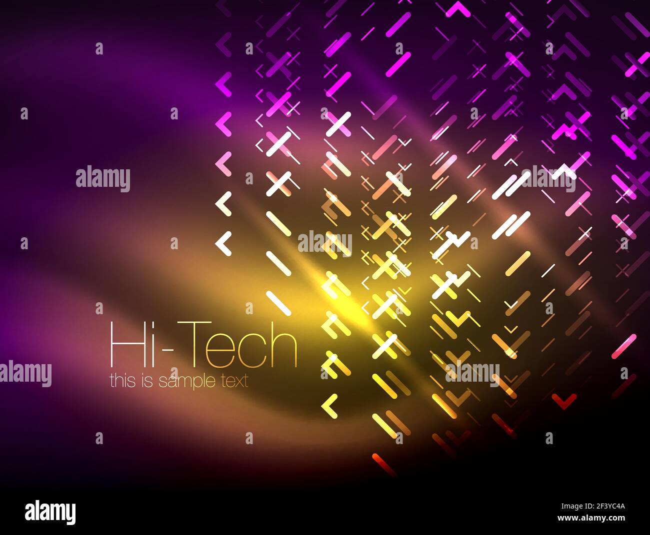 Futuristic neon lights on dark background, digital abstract techno ...