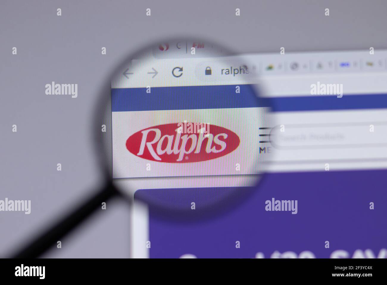 New York, USA - 18 March 2021: Ralphs company logo icon on website, Illustrative Editorial Stock ...