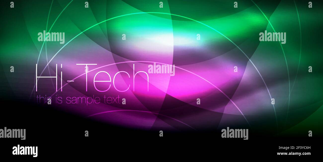 Glossy light effect neon glowing waves, shiny lights. Glossy light ...