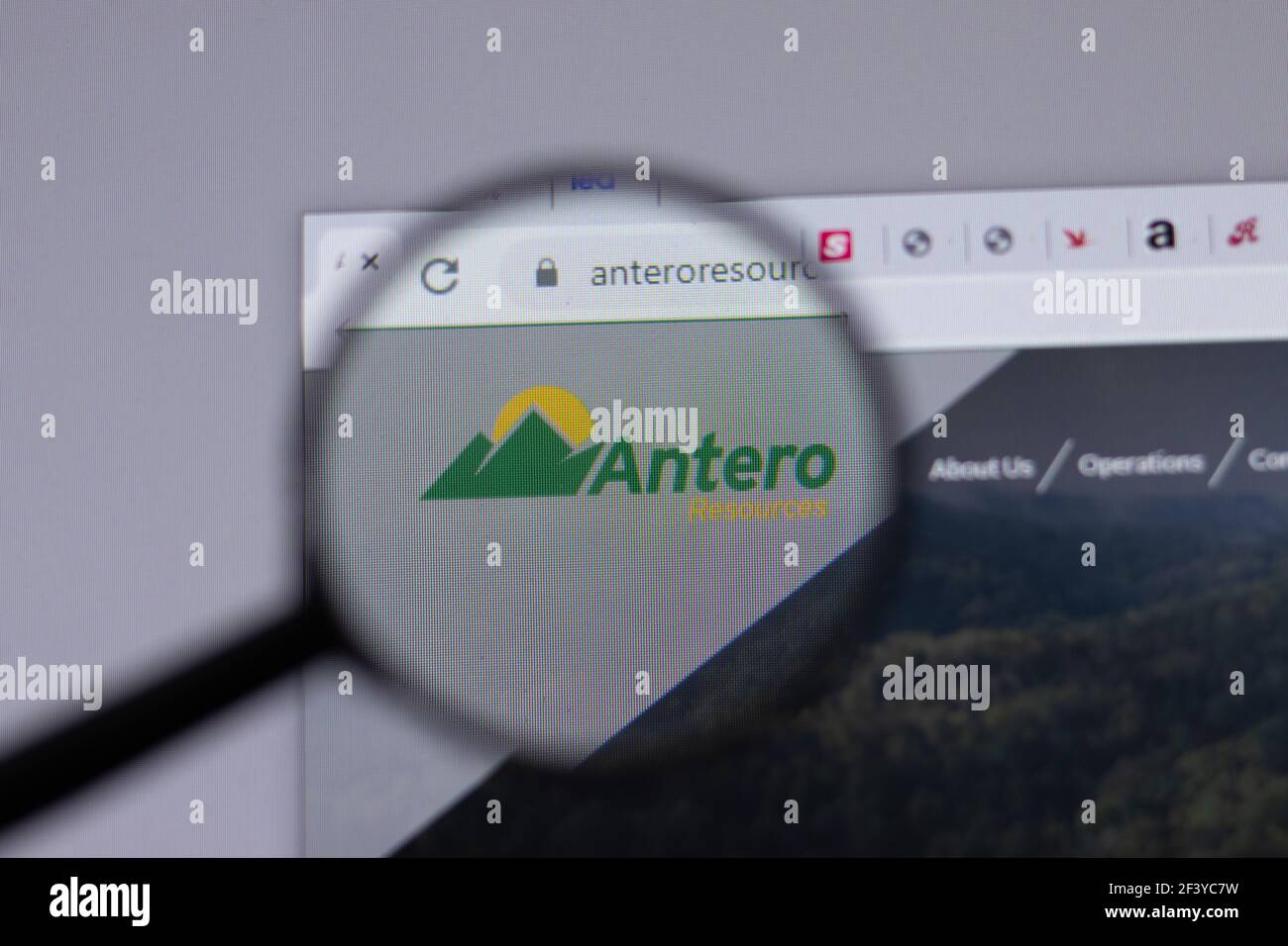 New York, USA - 18 March 2021: Antero Resources company logo icon on ...