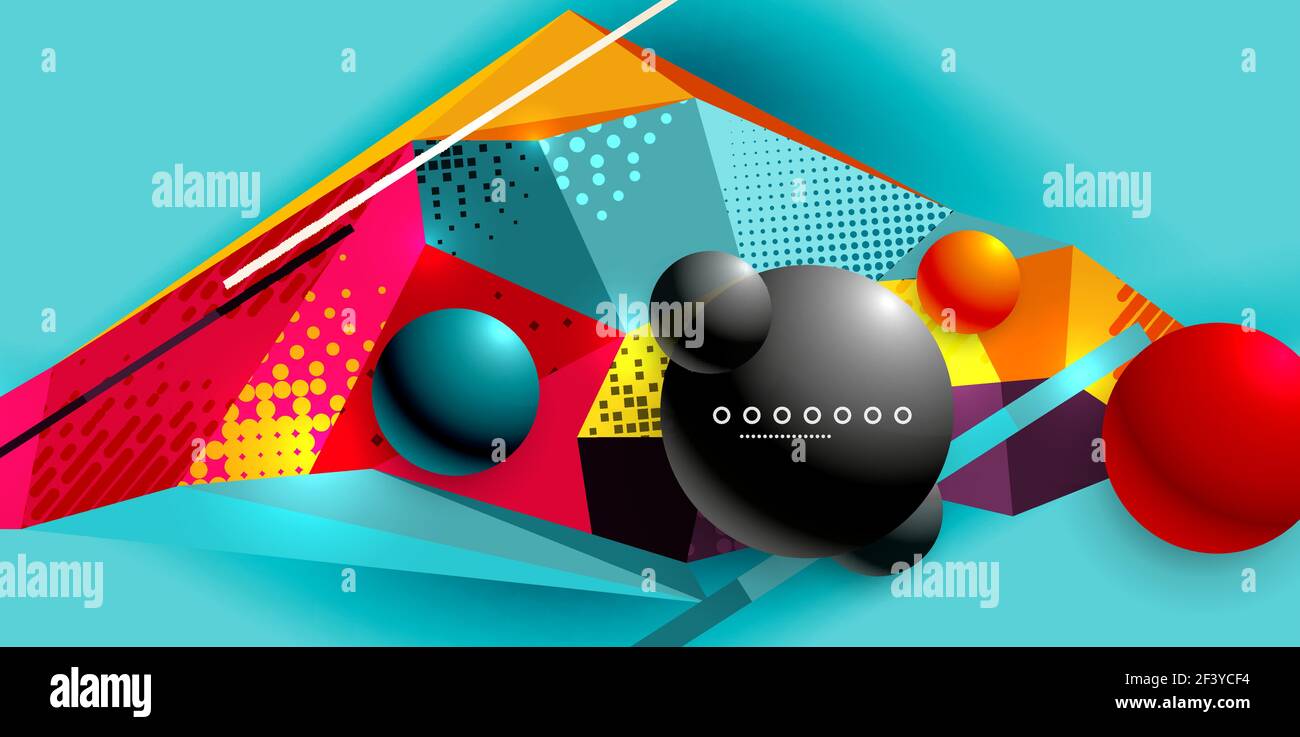 Abstract geometric poster created with polygonal triangle elements ...