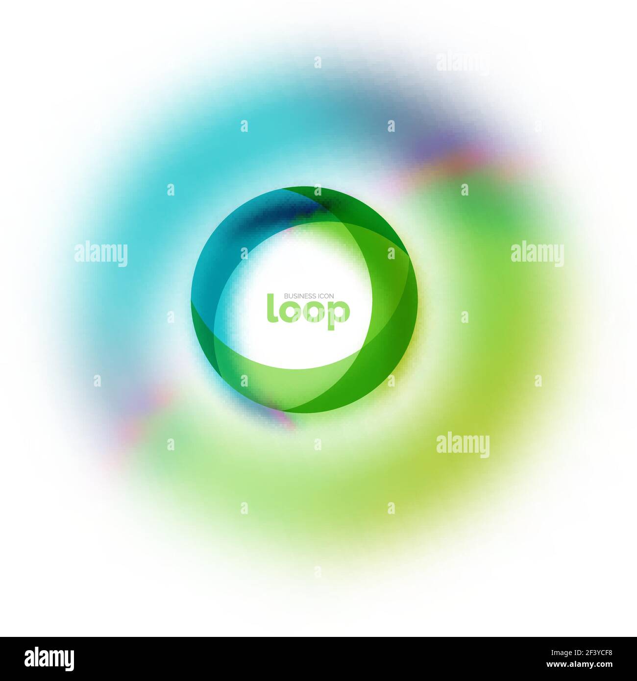 Loop circle business icon, created with glass transparent color shapes ...