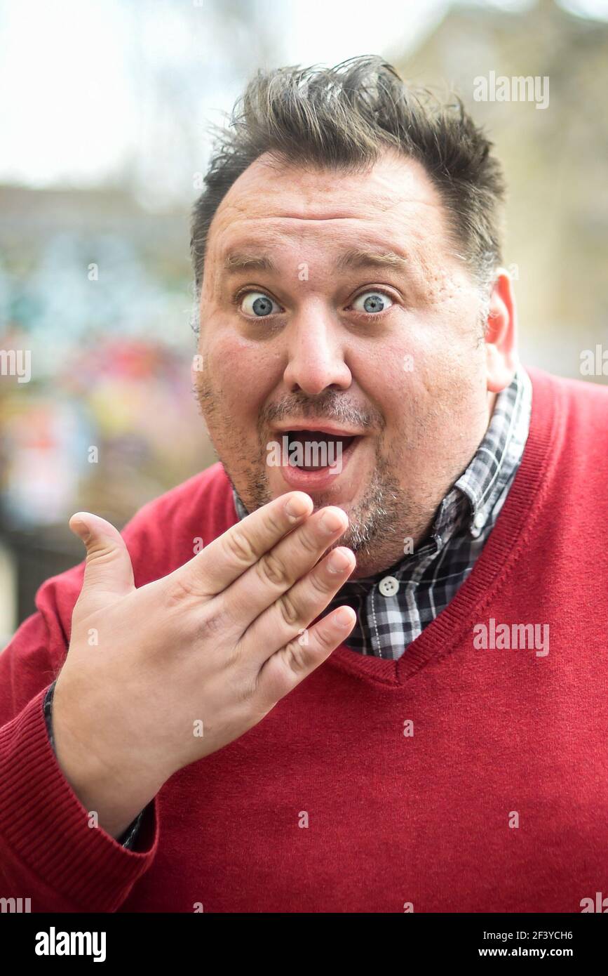 Berlin, Germany. 18th Mar, 2021. Comedian Daniel-Ryan Spaulding looks ...
