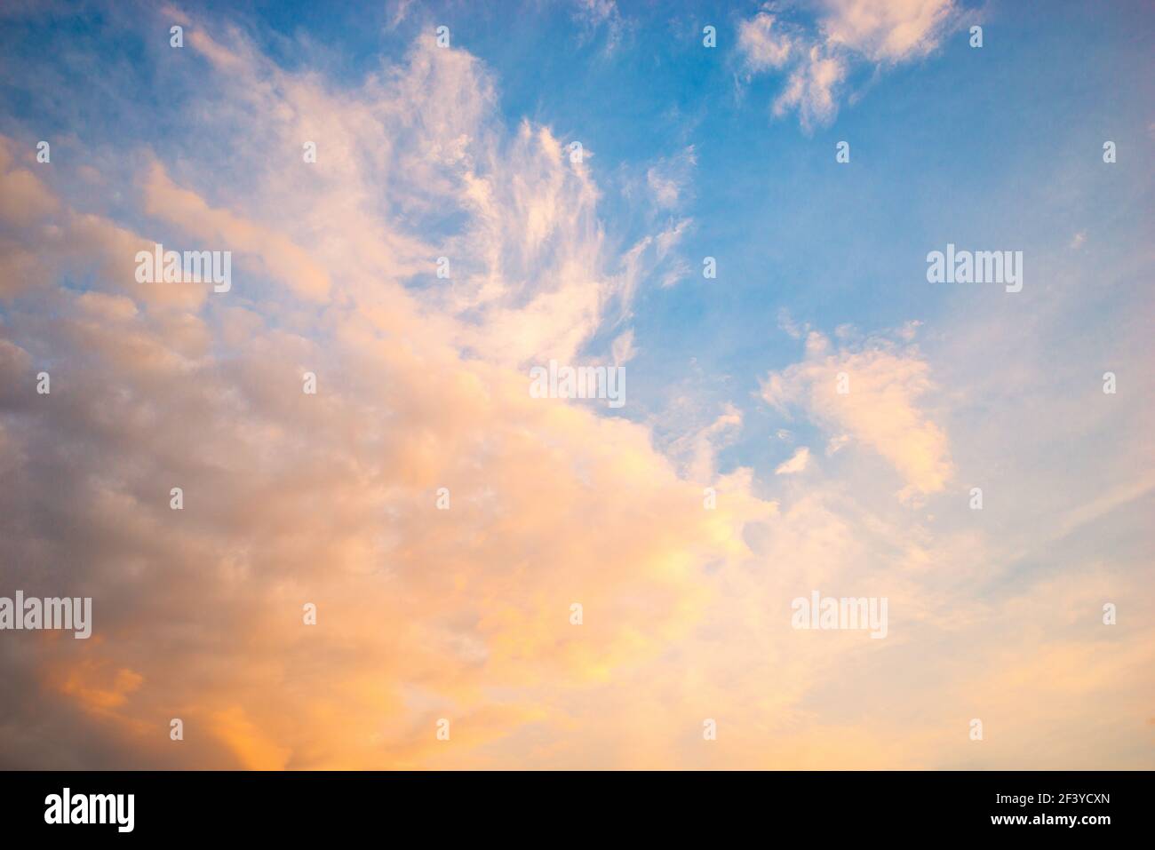 Beautiful sky with cloud before sunset Stock Photo - Alamy