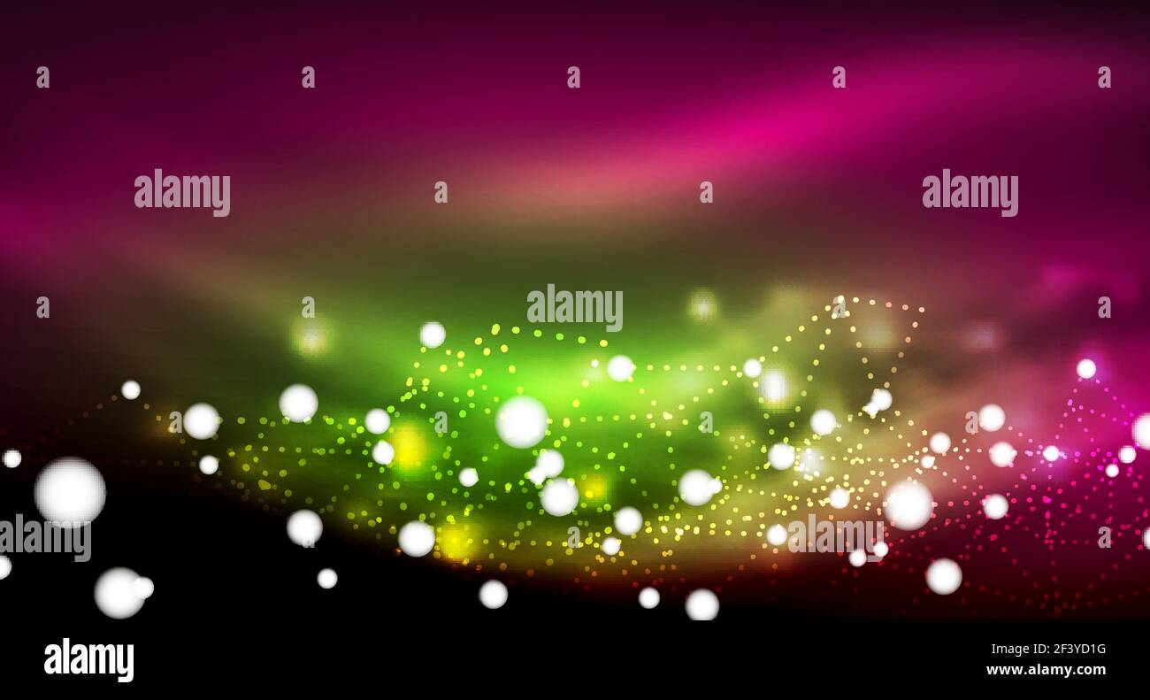Shiny stars, neon glowing digital connected light dots. Shiny stars ...