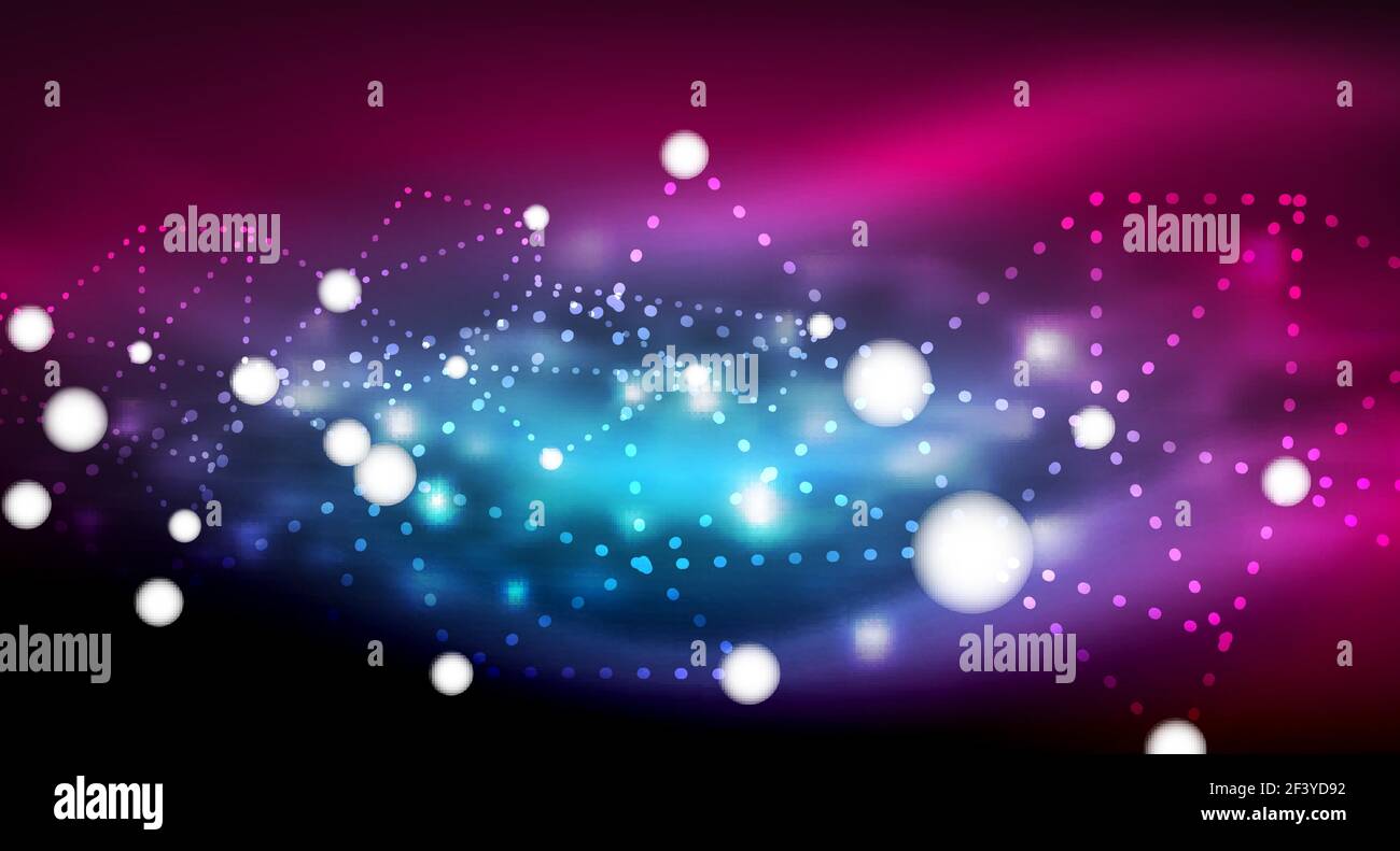 Shiny stars, neon glowing digital connected light dots. Shiny stars ...