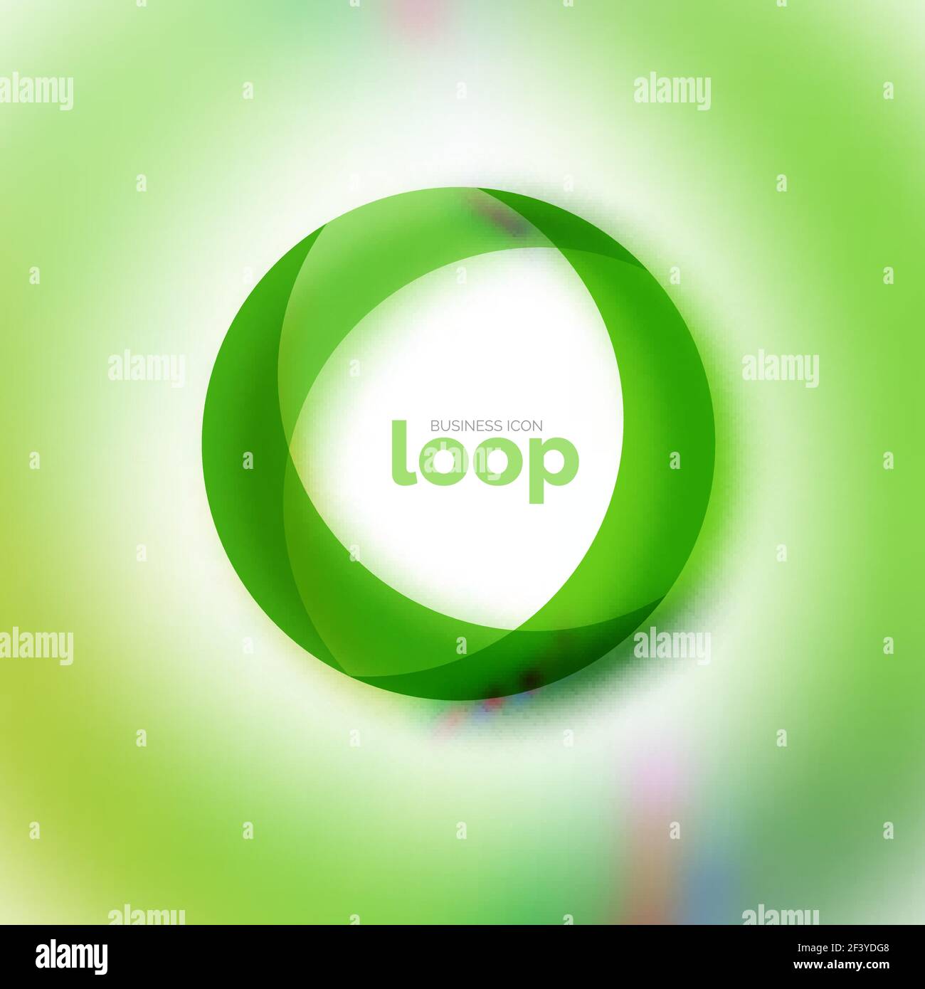 Loop circle business icon, created with glass transparent color shapes ...