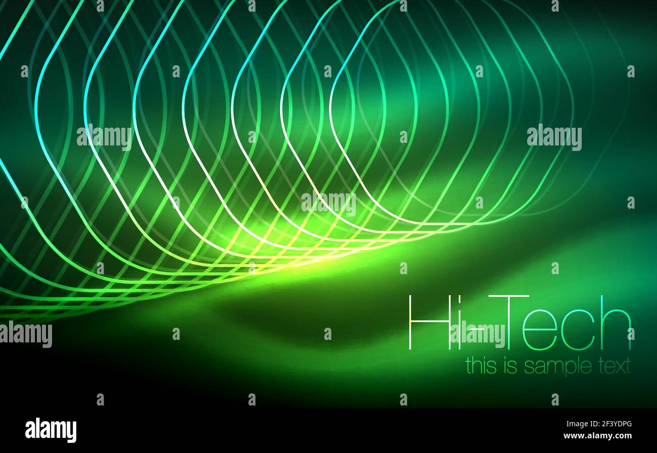 Outline hexagons, glowing geometric shapes, digital techno abstract ...