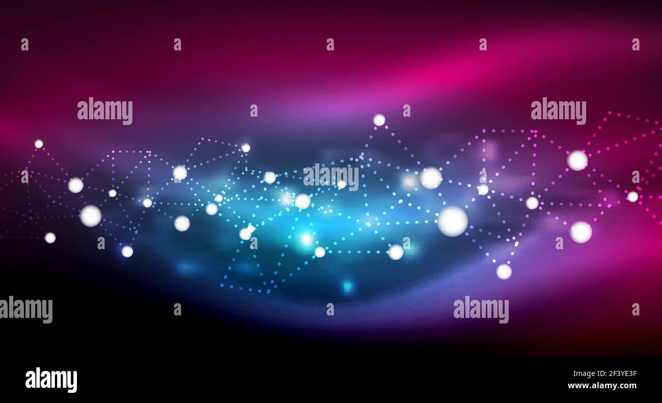 Shiny stars, neon glowing digital connected light dots. Shiny stars ...