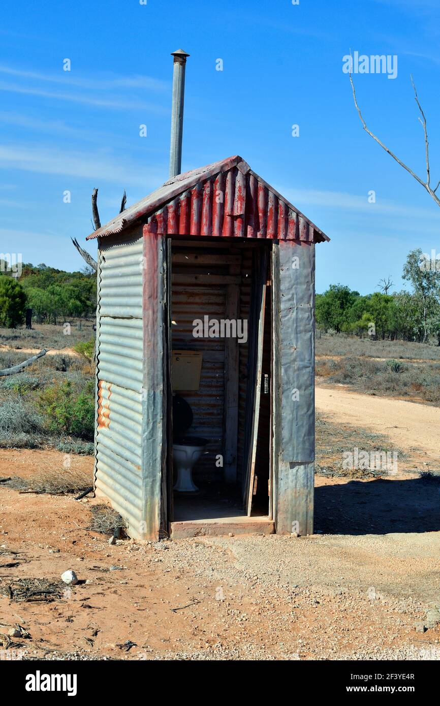 Australia, Mungo National Park in New South Wales, outback toilet Stock ...