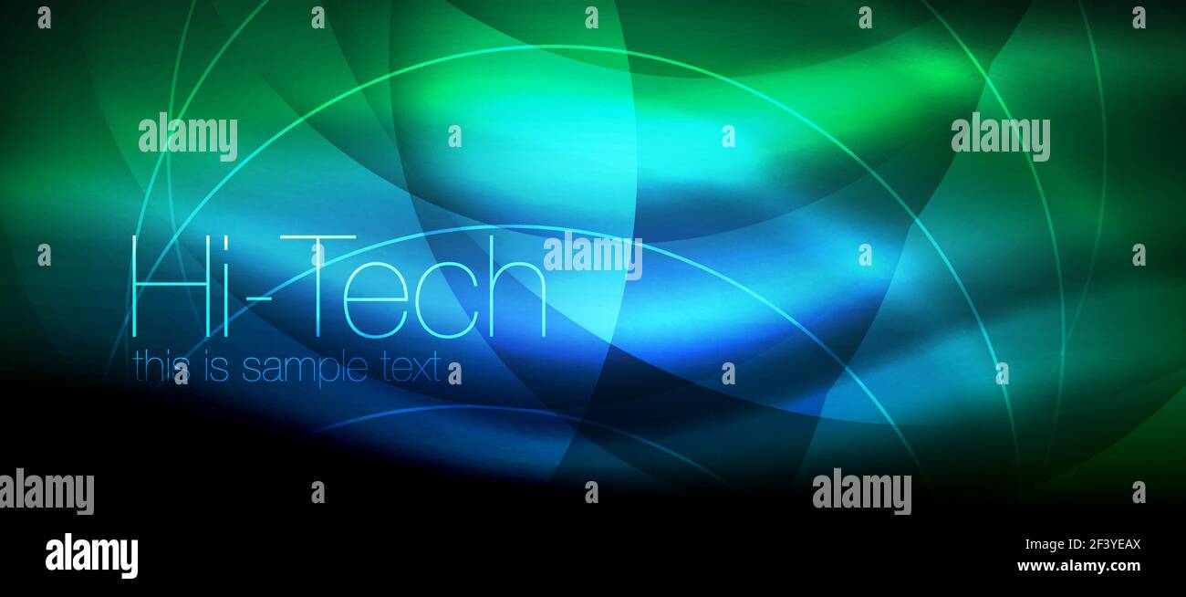 Glossy light effect neon glowing waves, shiny lights. Glossy light ...