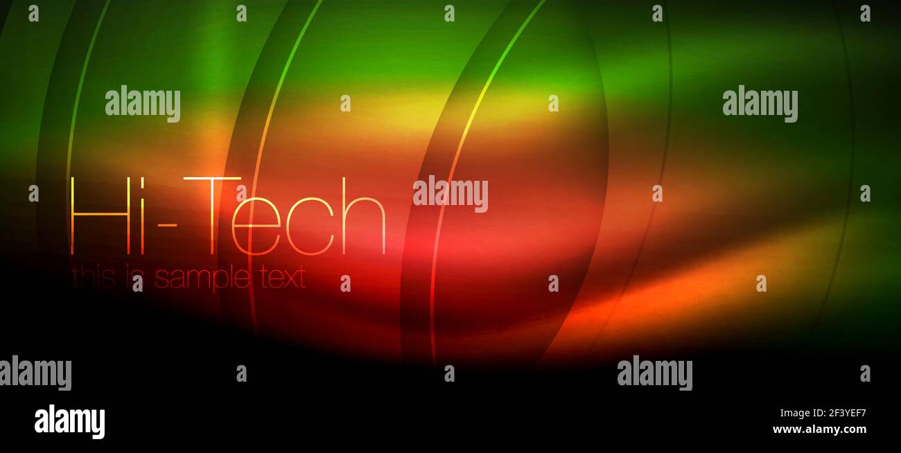 Glossy light effect neon glowing waves, shiny lights. Glossy light ...