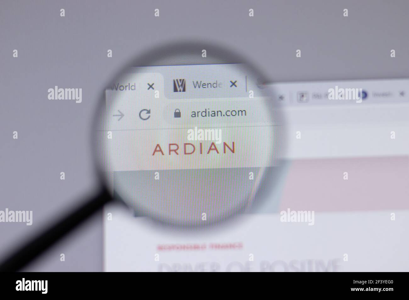 New York, USA - 18 March 2021: Ardian company logo icon on website ...