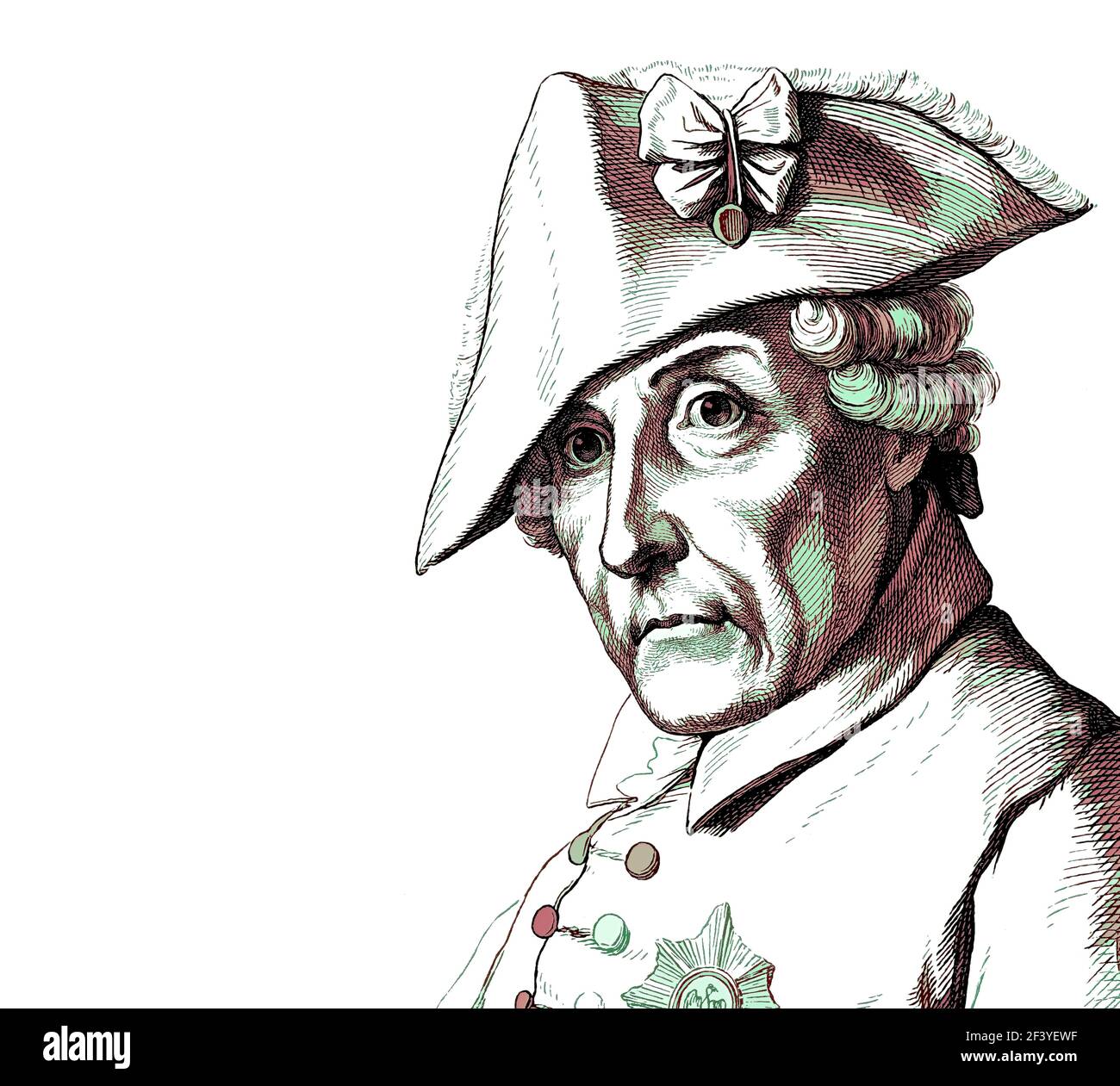 Frederick II or Frederick the Great, 1712 - 1786, King of Prussia and ...