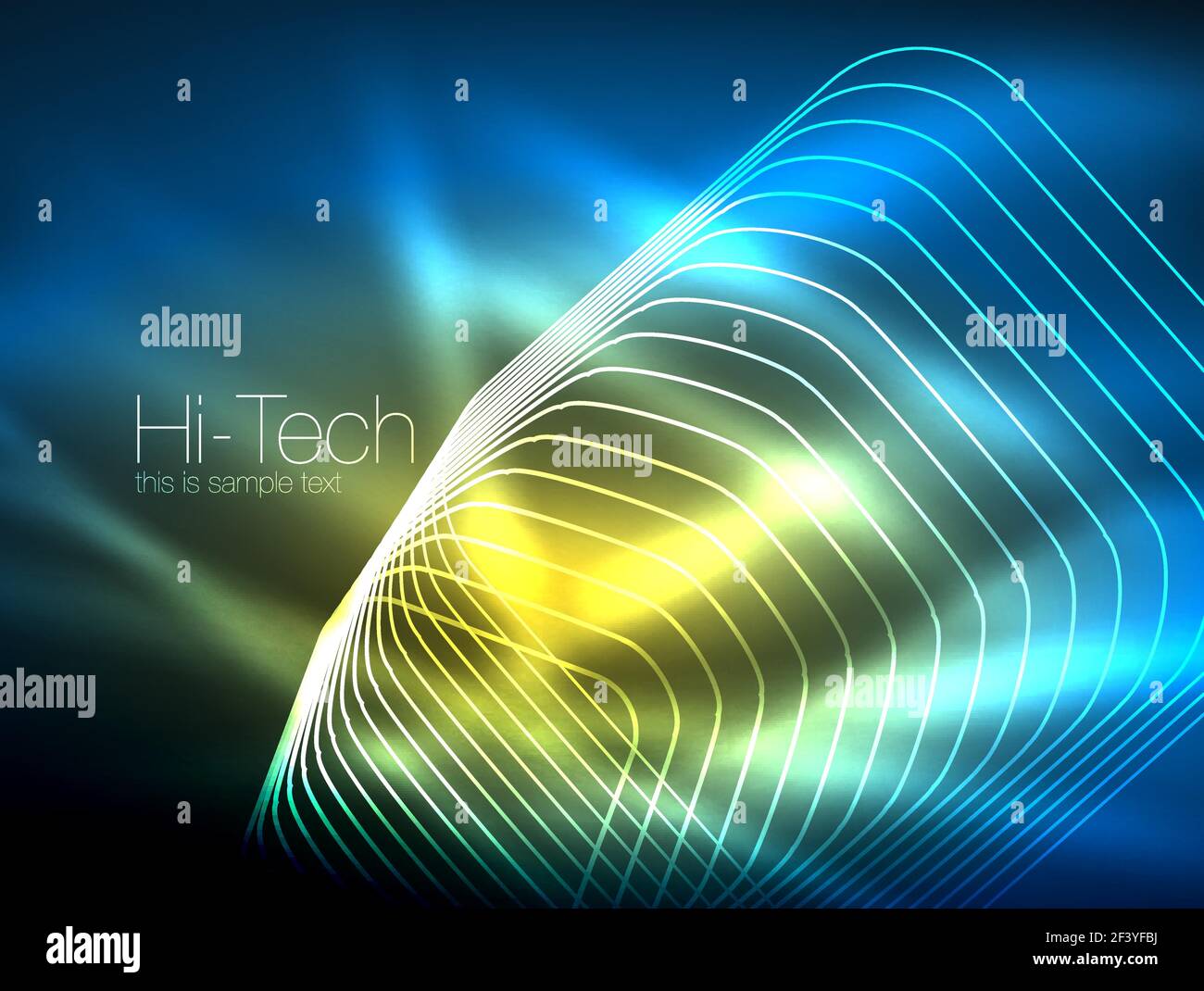 Neon glowing outline squares in dark. Neon glowing outline squares in ...