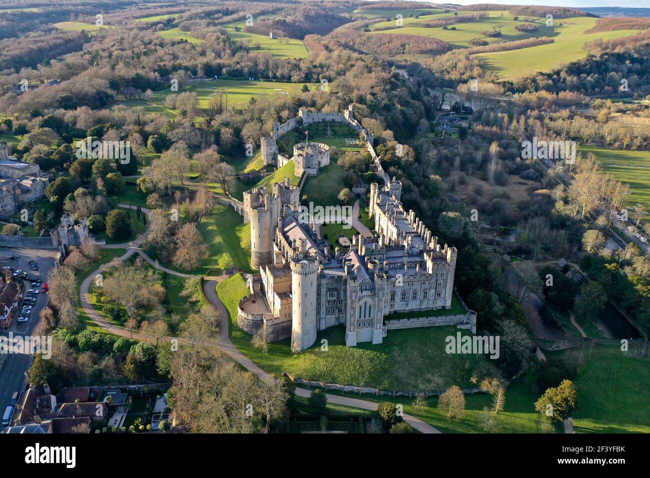 Aerial view of Arundel Castle Stock Photo - Alamy