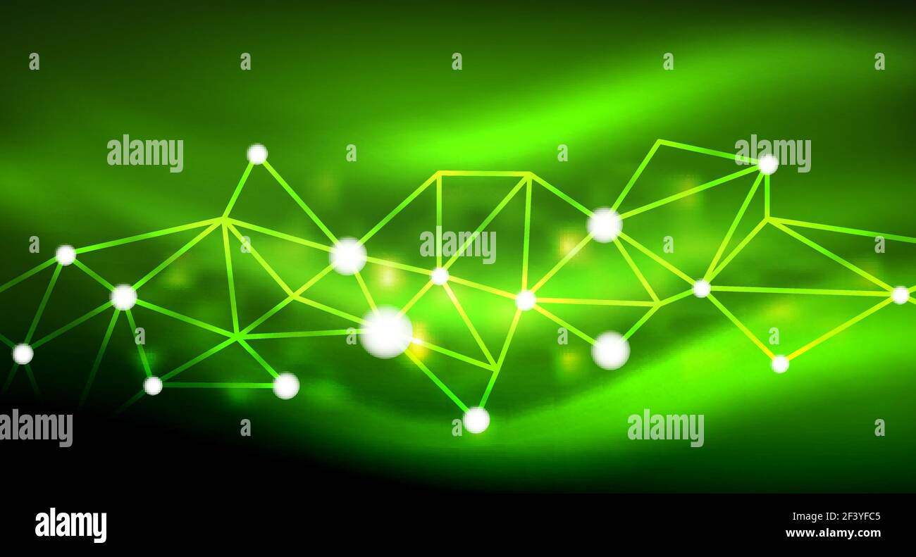 Shiny stars, neon glowing digital connected light dots. Shiny stars ...
