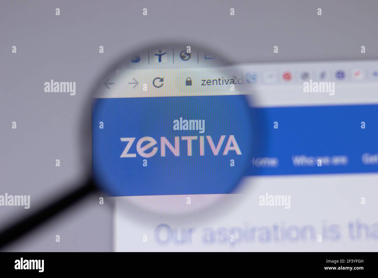 New York, USA - 18 March 2021: Zentiva company logo icon on website ...