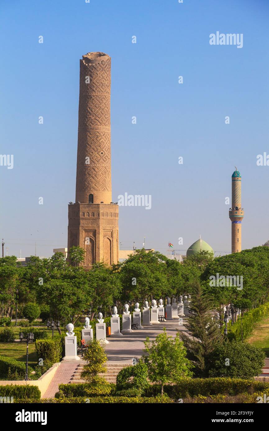 Iraq, Kurdistan, Erbil, Minare Park, Sculptures of Kurdish figures ...