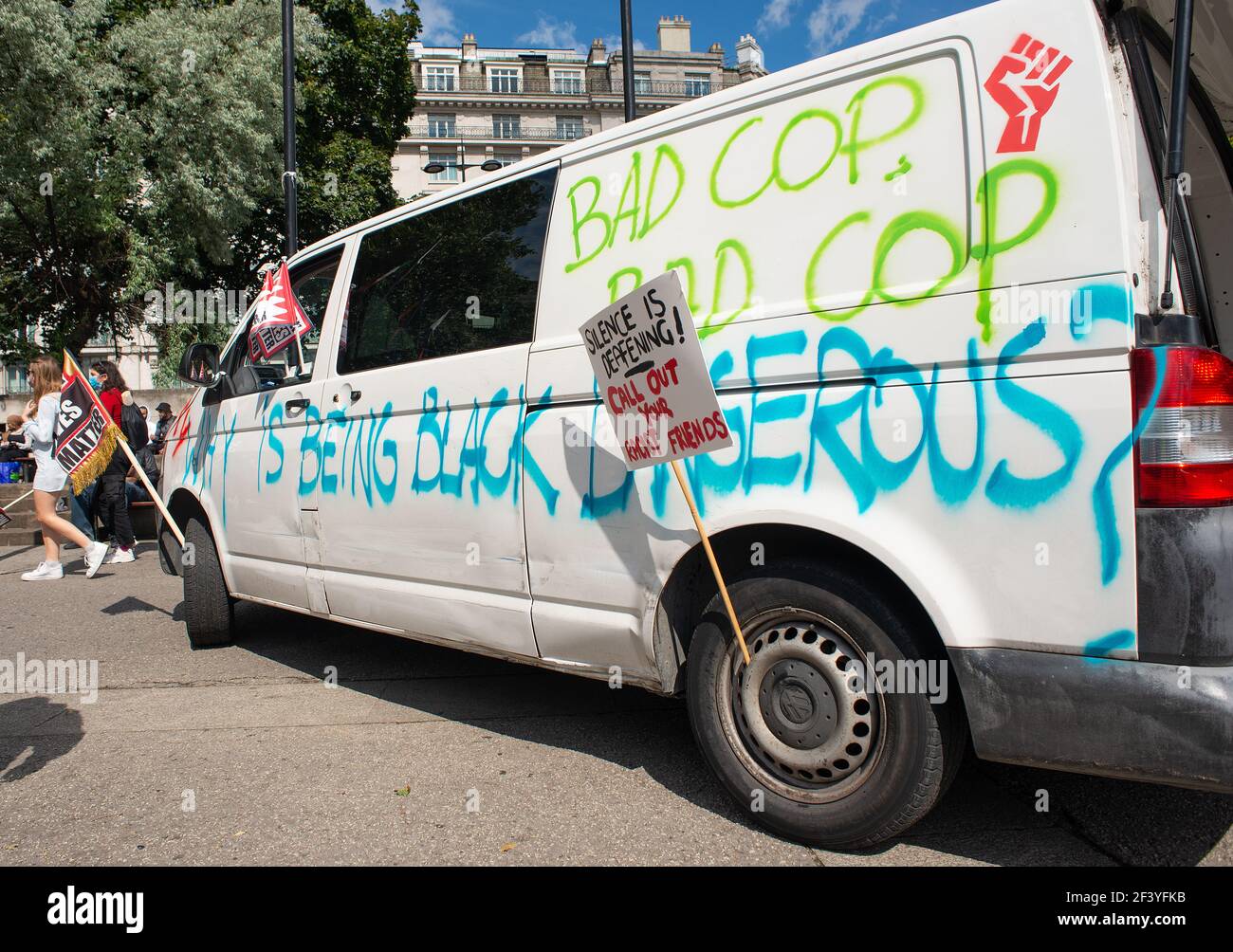 Anti-racism campaign van, at the Black Lives Matter demonstration in ...