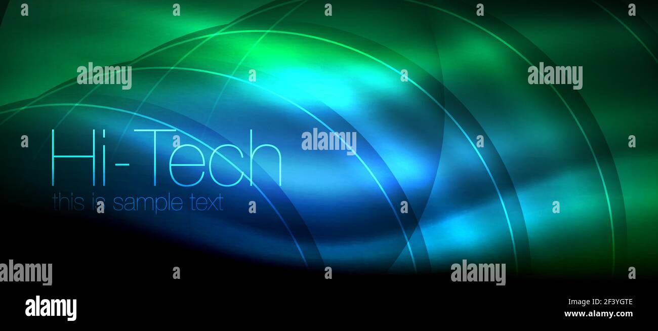 Glossy light effect neon glowing waves, shiny lights. Glossy light ...