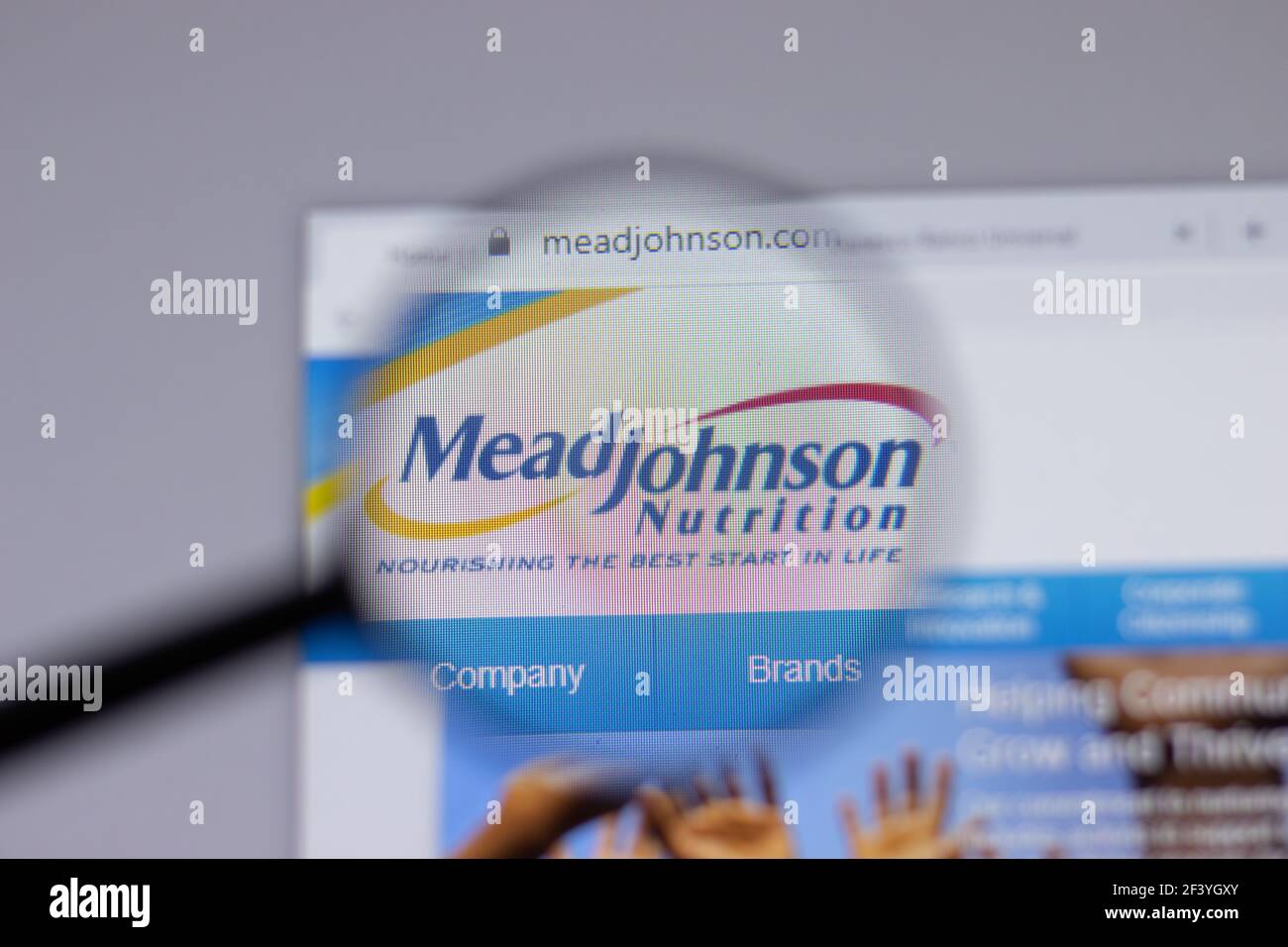 New York, USA - 18 March 2021: Mead Johnson company logo icon on ...