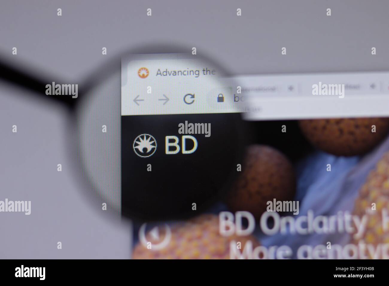 New York, USA - 18 March 2021: BD company logo icon on website ...