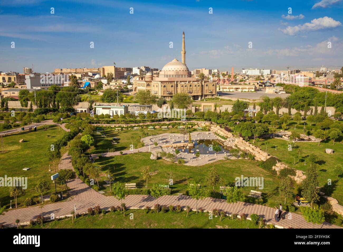 Iraq, Kurdistan, Erbil, Shanidar Park and Al Sawaf mosque Stock Photo ...