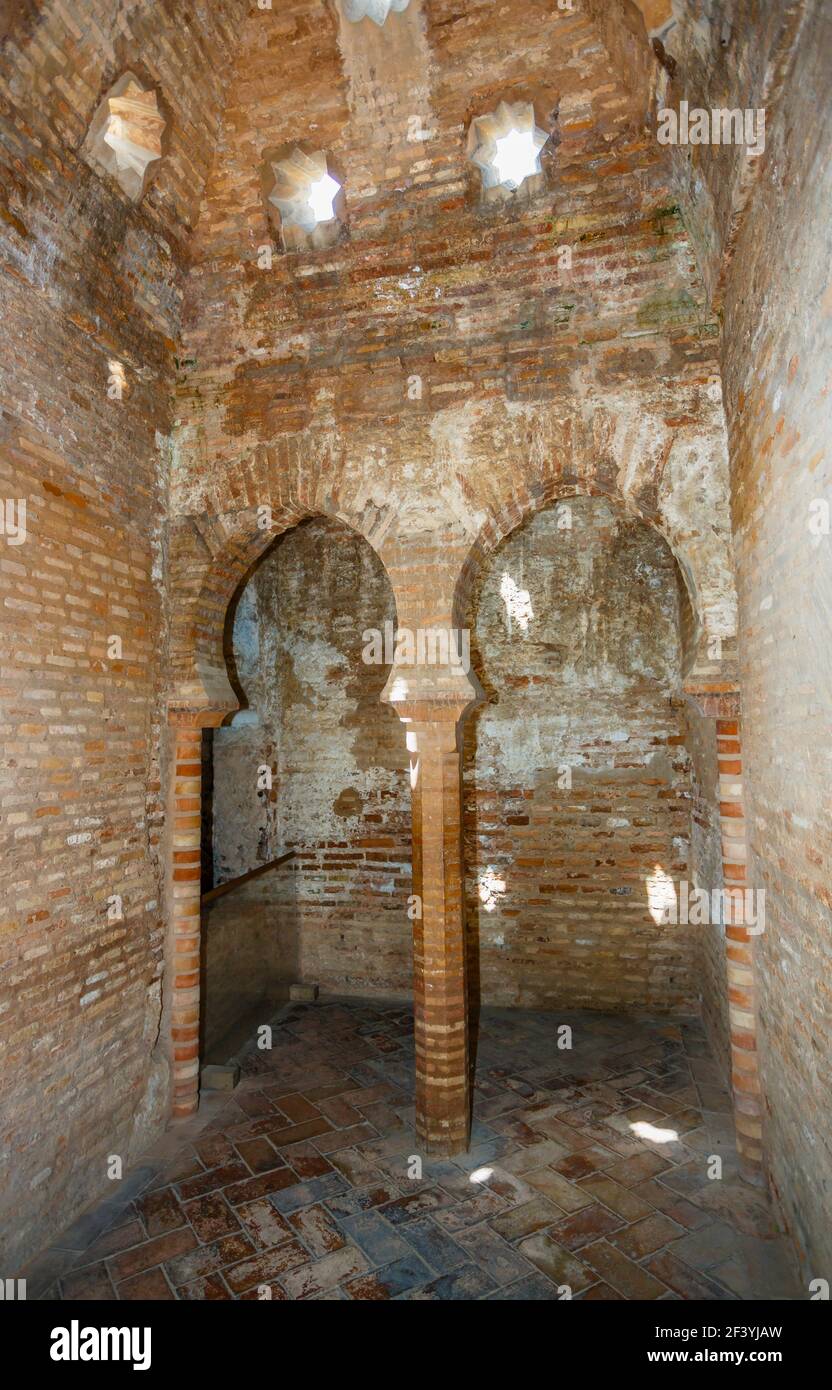 Interior brickwork and arches of the ancient Mosque Baths, used as a ...