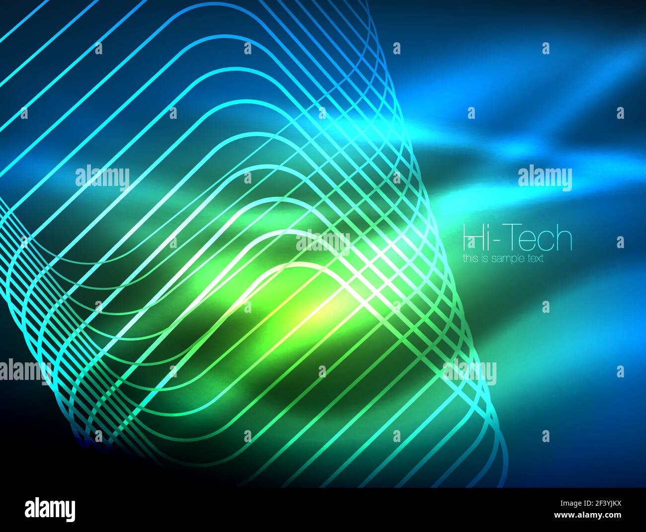 Neon glowing outline squares in dark. Neon glowing outline squares in ...