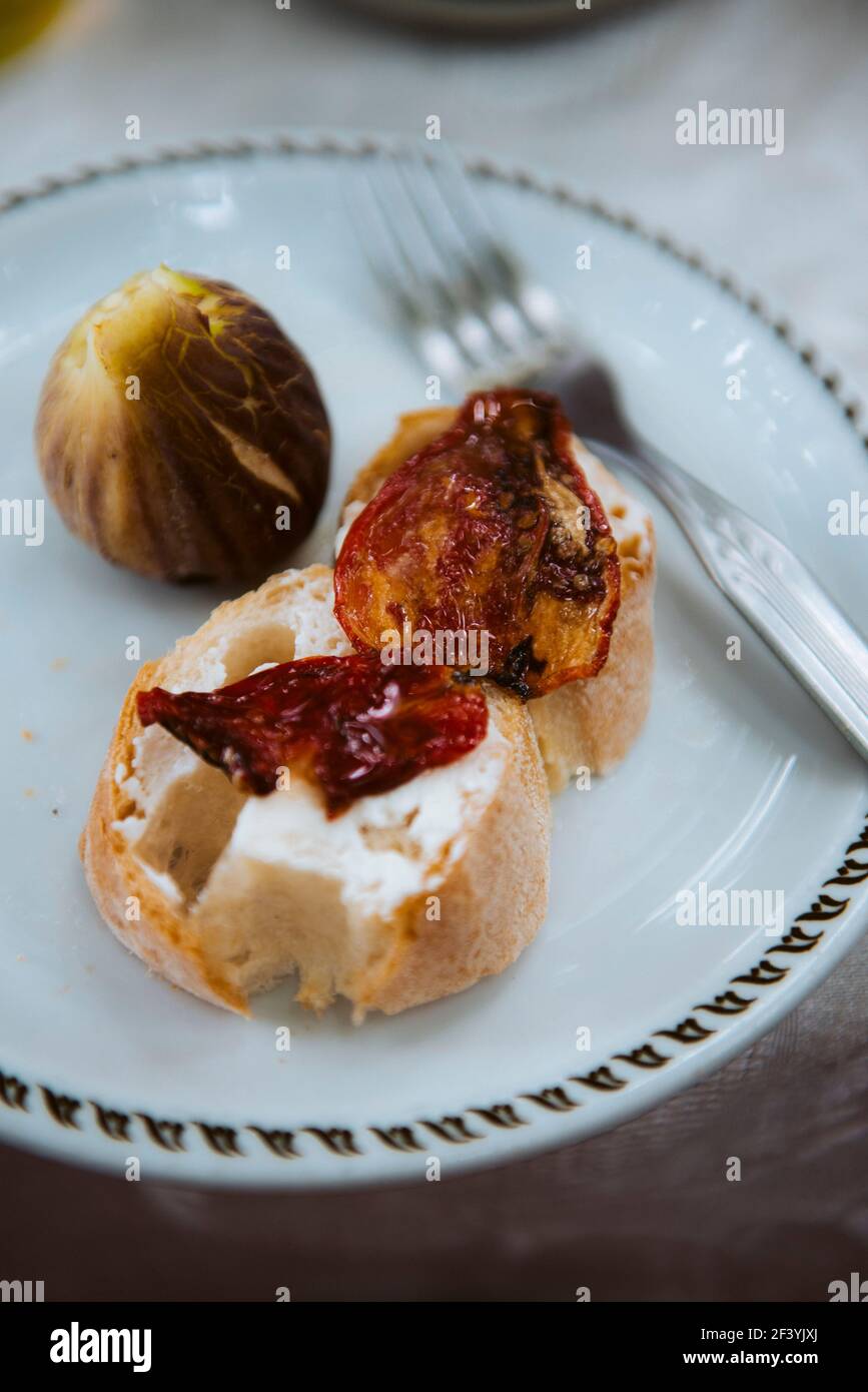 Bruschetta with Dried Tomato Stock Photo - Alamy