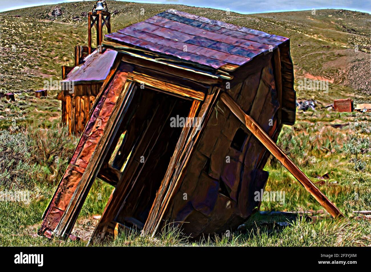 The Leaning Outhouse Of Bodie - A dilapidate outhouse at the Bodie ...