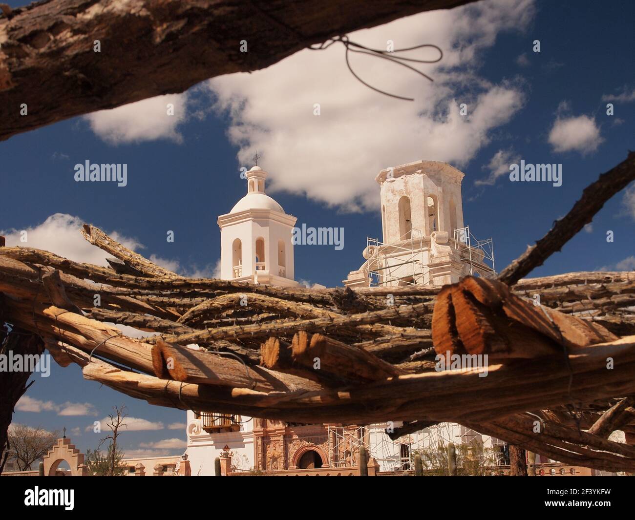 San Xavier del Bac mission outside Tucson, Arizona represents the ...