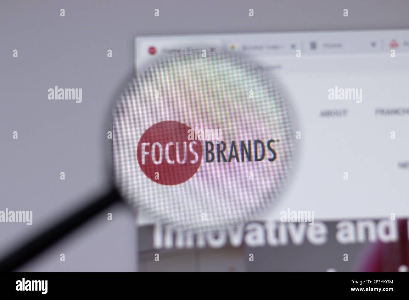 New York, USA - 18 March 2021: Focus Brands company logo icon on ...