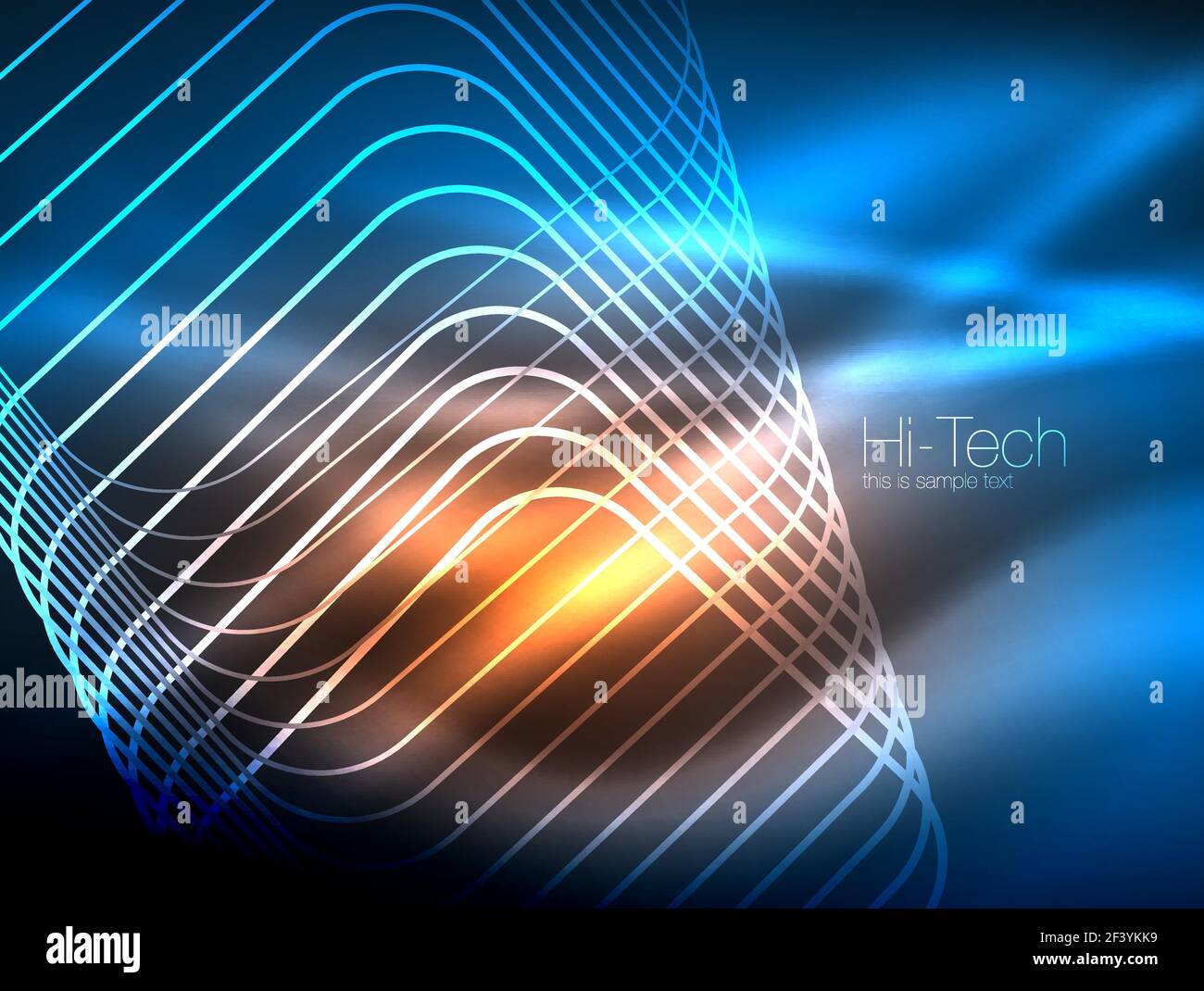 Neon glowing outline squares in dark. Neon glowing outline squares in ...