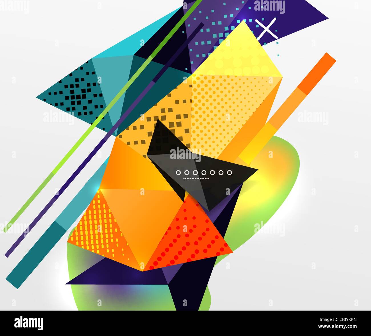 Abstract geometric background, polygonal triangle elements, lines and ...