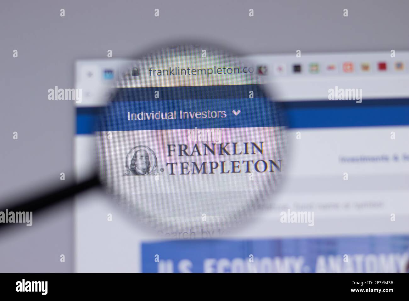 New York, USA - 18 March 2021: Franklin Templeton Investments company ...