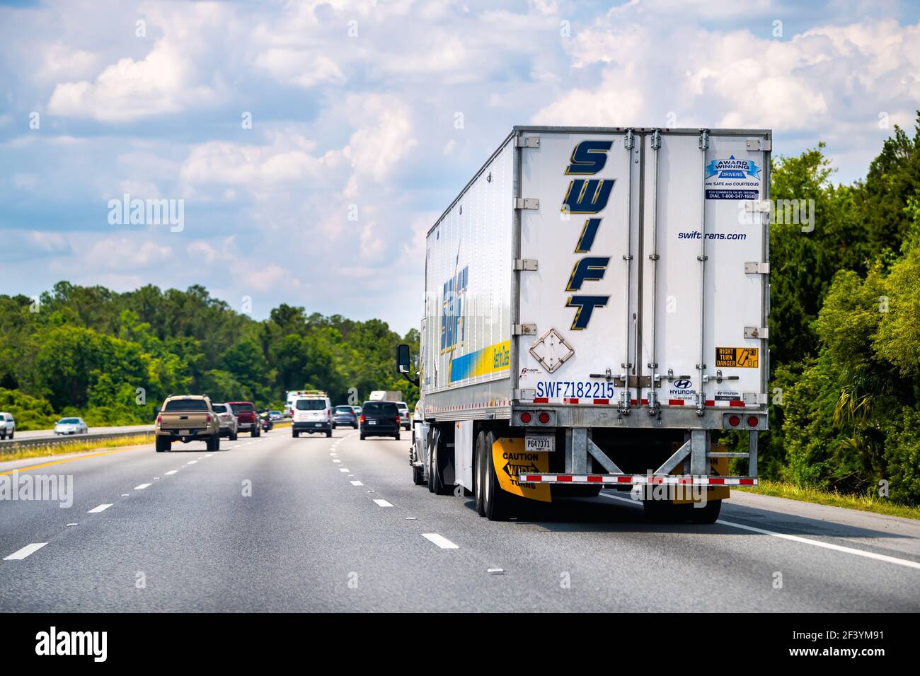 Yulee, USA - May 10, 2018: Swift Transportation truck carrier on ...