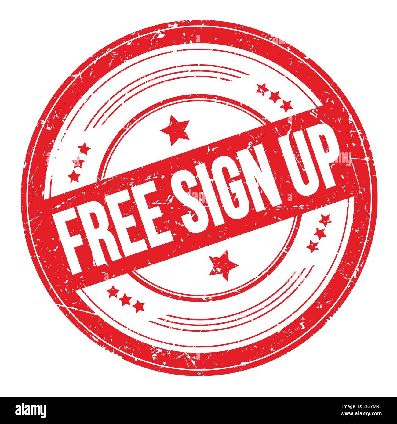 FREE SIGN UP text on red round grungy texture stamp Stock Photo - Alamy