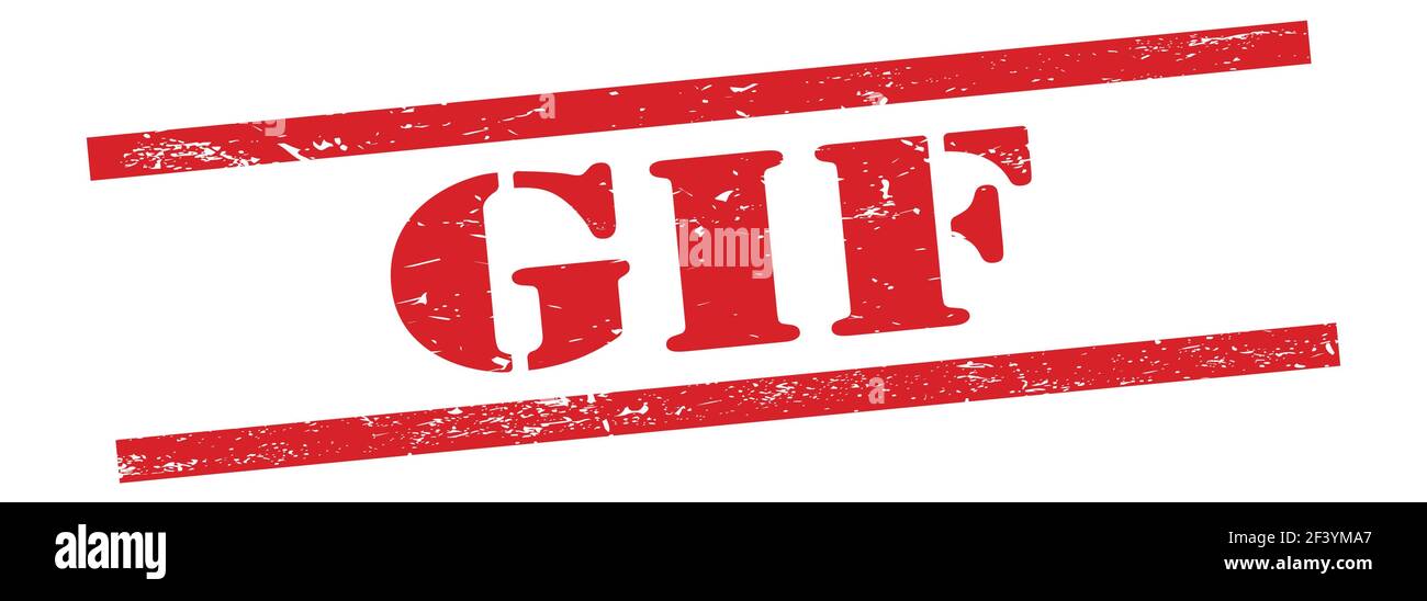GIF text on red grungy vintage rubber stamp Stock Photo - Alamy